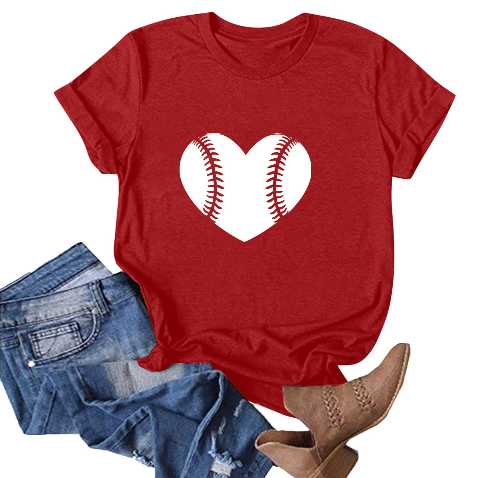 Click here for Meichang Baseball Love Heart Shirts Women Baseball... prices