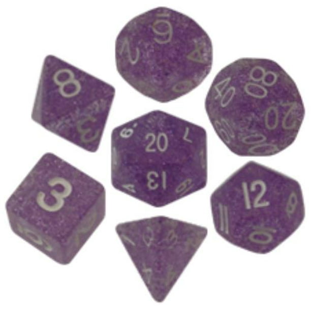 Light Purple Ethereal Resin Dice with White Numbers 16mm (5/8in) 7-Dice ...