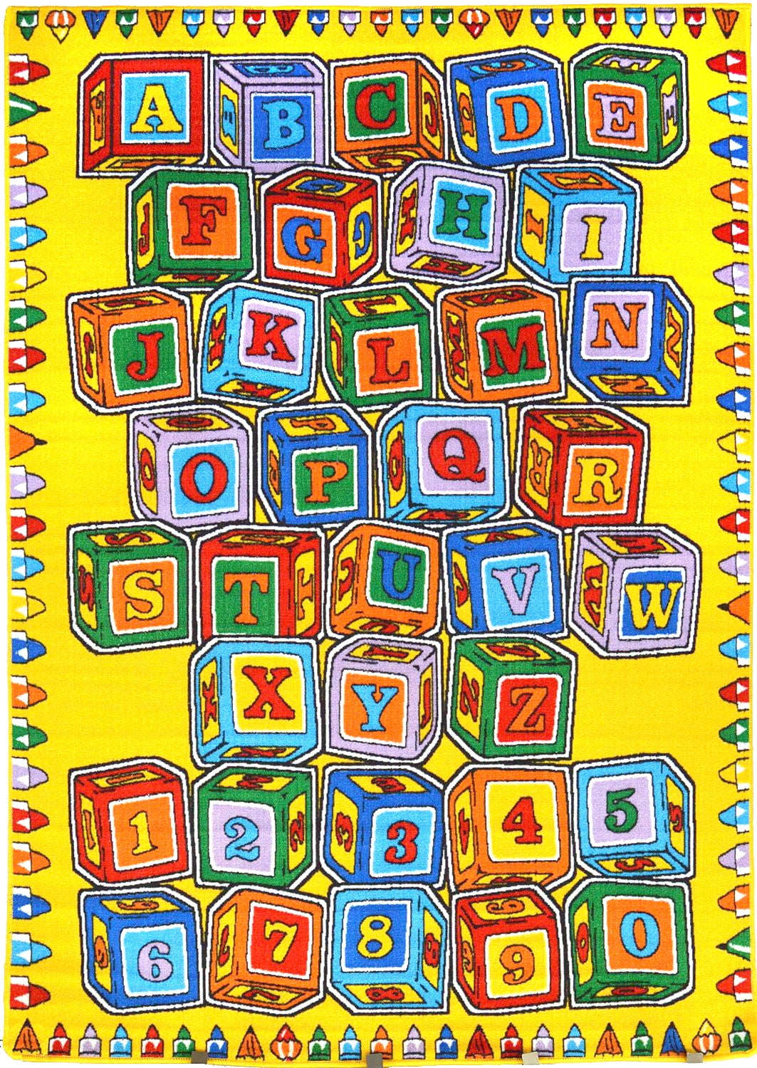 Mybecca Kids Fun Rugs Alphabet ABC Learning Blocks Size is 8' x 10 ...