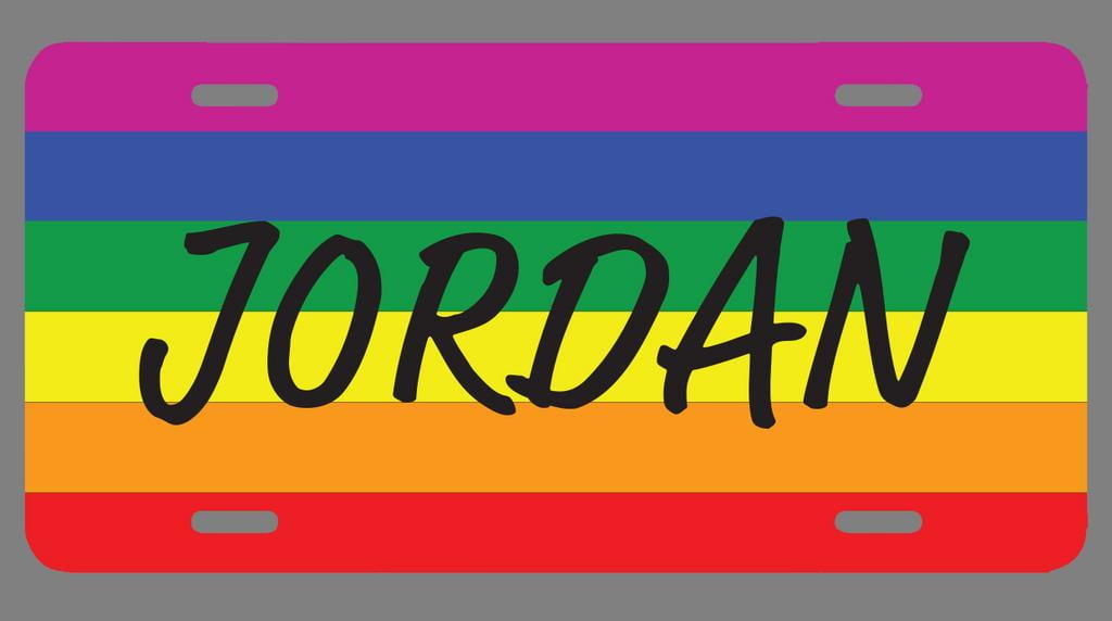 Jordan Name Pride Flag Style License Plate Tag Vanity Novelty Metal ...