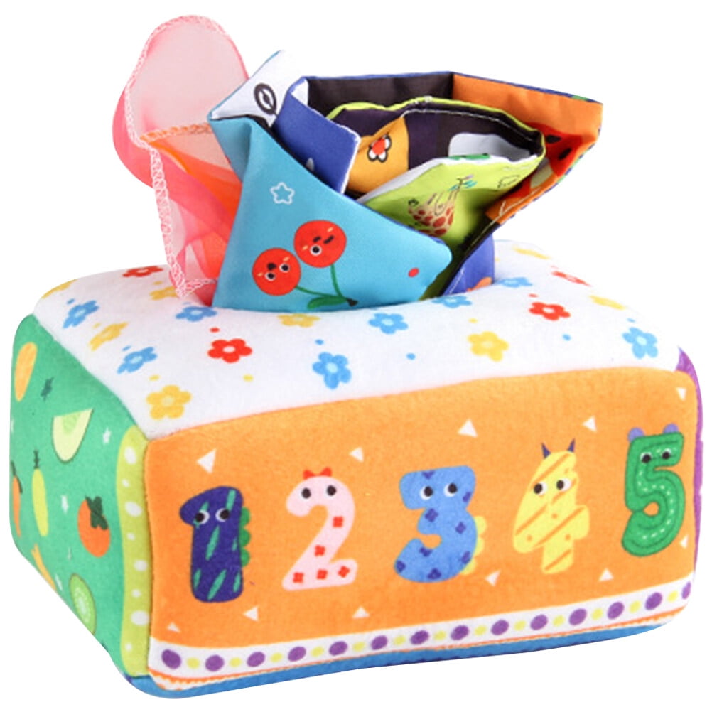 Baby Tissue Box Toy Baby Sensory Toy Cartoon Tissue Box Toy for Kids ...