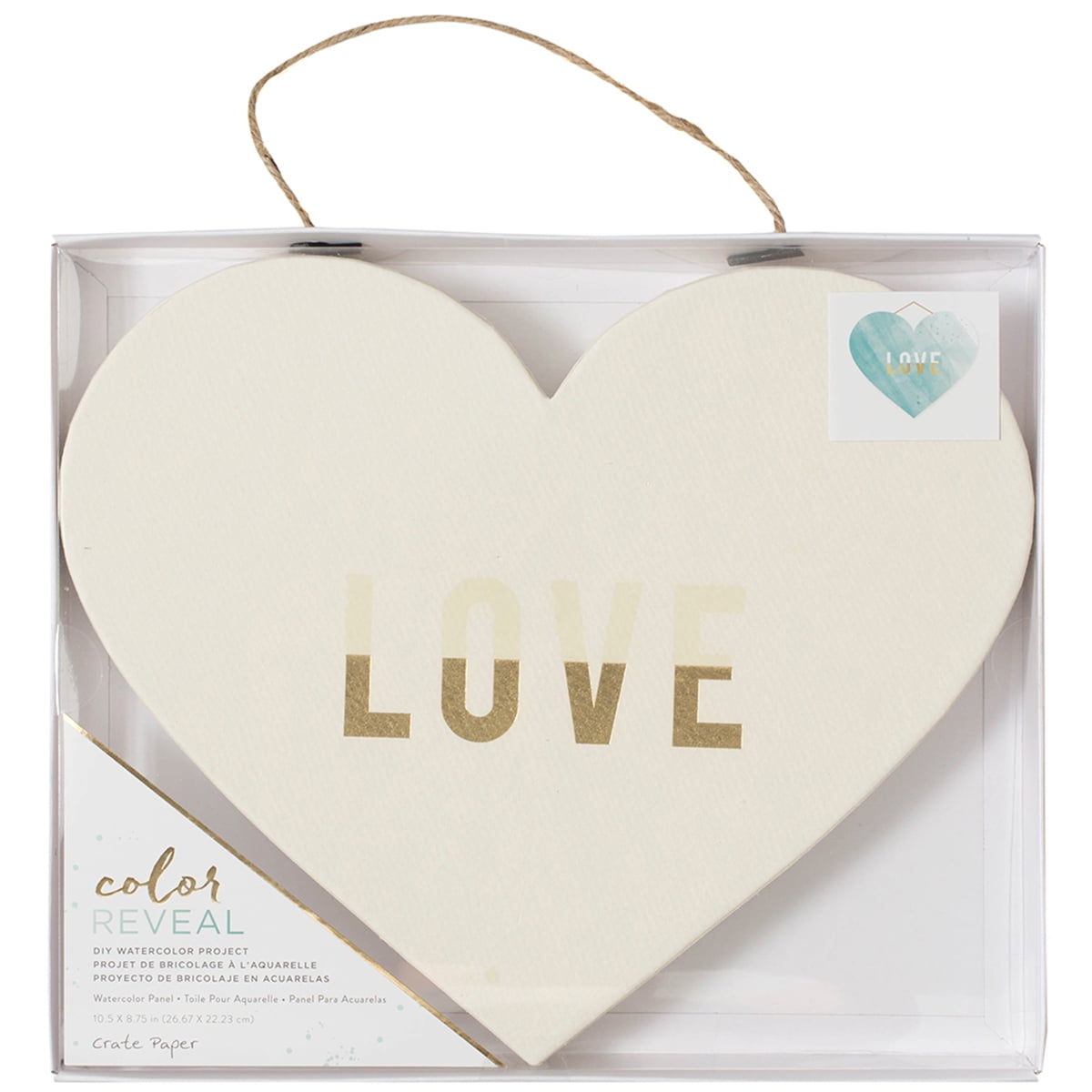 American Crafts Color Reveal Watercolor Heart Panel 10"X9"-Love ...