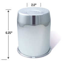 Gorilla HC296 Wheel Center Cap 4.9" Dia 6"H Closed Style Chrome Plated ...