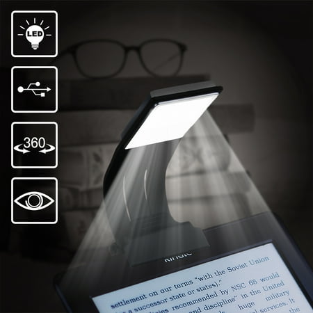 Clip on RechargeableBook Light Ultrathin Flexible 4 Brightness Mode ...