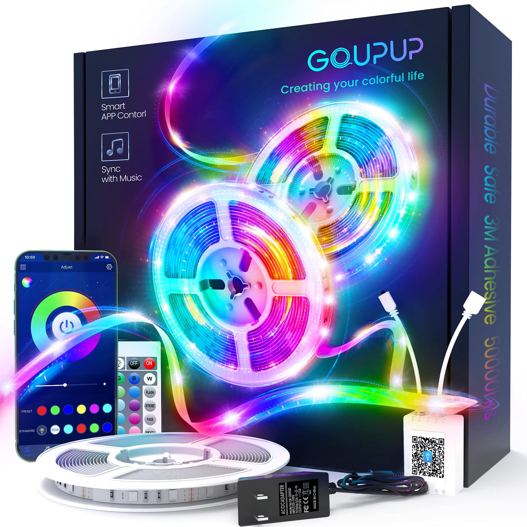 25 FT LED Strip Lights,Bluetooth LED Lights for Bedroom, Color Changing ...
