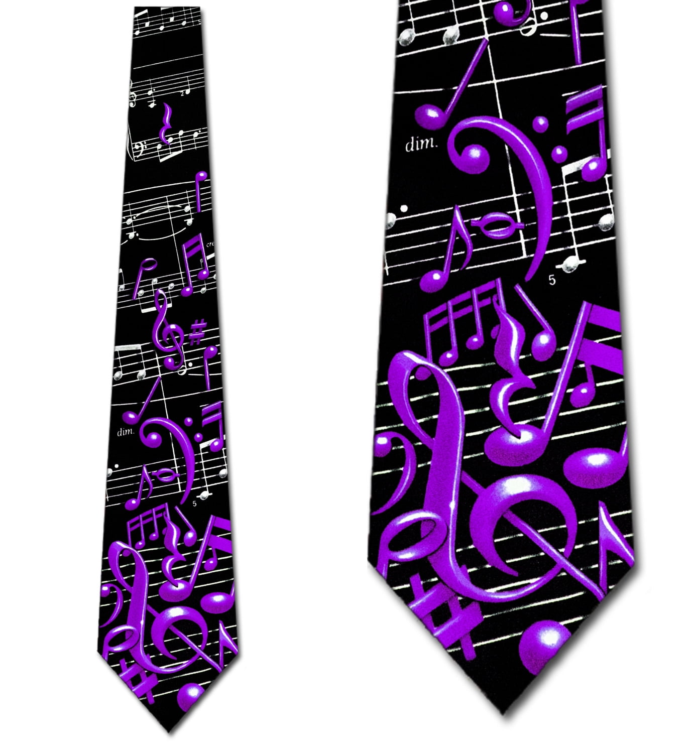 Musical Notes Ties Mens Music Neckties Purple Tie by Three Rooker ...