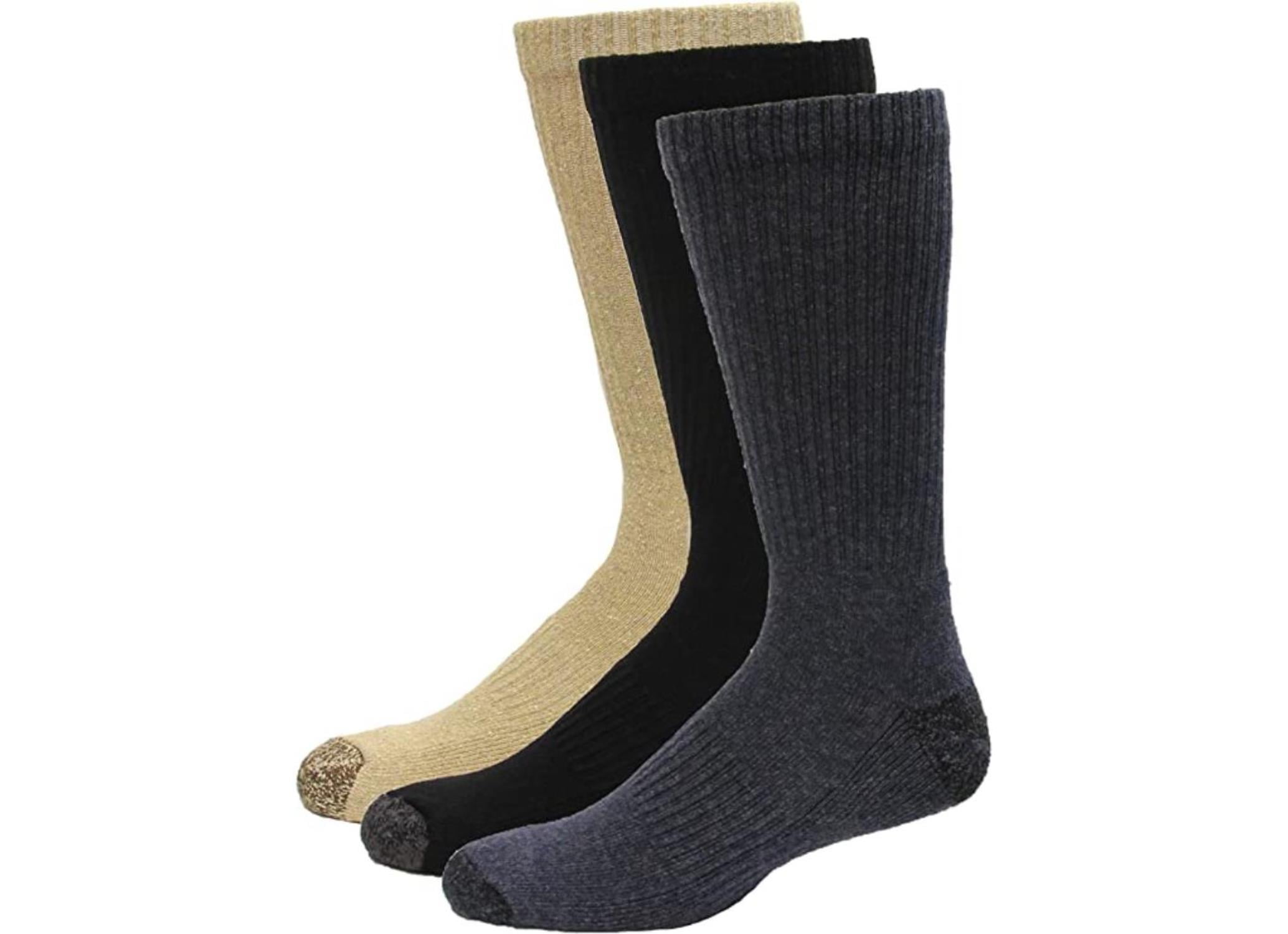 Carolina Ultimate Work Cotton Boot Socks, Assorted (Denim, Khaki, Black ...