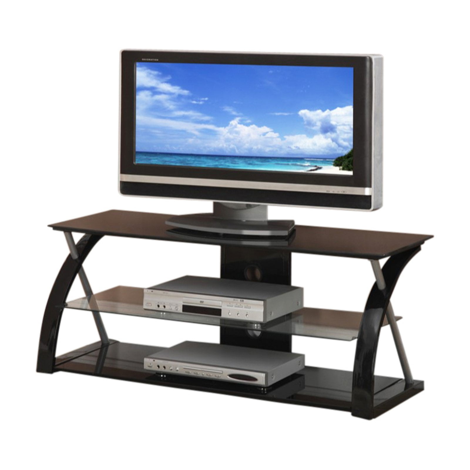 Benzara Metal 3-Shelf TV Stand - Walmart.com