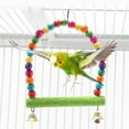 Wharick Bird Swing Toy, Wooden Bird Swing Perch Parrot Hanging Toy for ...