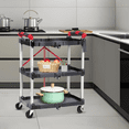 3-Tier Collapsible Service Cart, 168 LBS Foldable Utility Service Cart ...