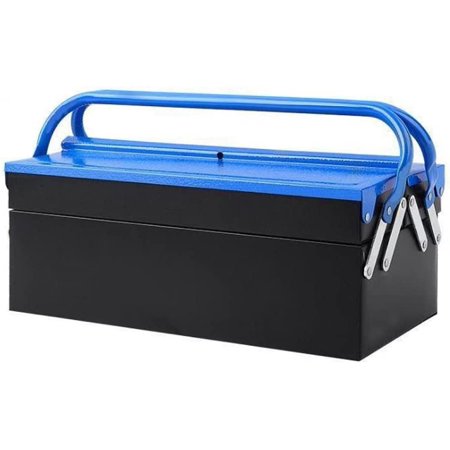 Metal Cantilever Tool Box, 2-Layer Folding Storage Tool Box with ...