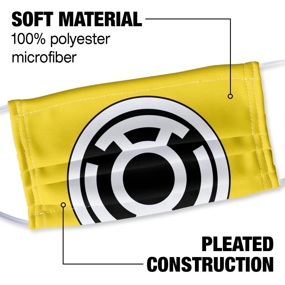 Green Lantern Sinestro Corps Yellow Lantern Logo 1-Ply Reusable Face ...