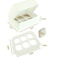 [18 Boxes and 18 Trays Pack] 9x7x3.5” White Cupcake Box with Window and ...