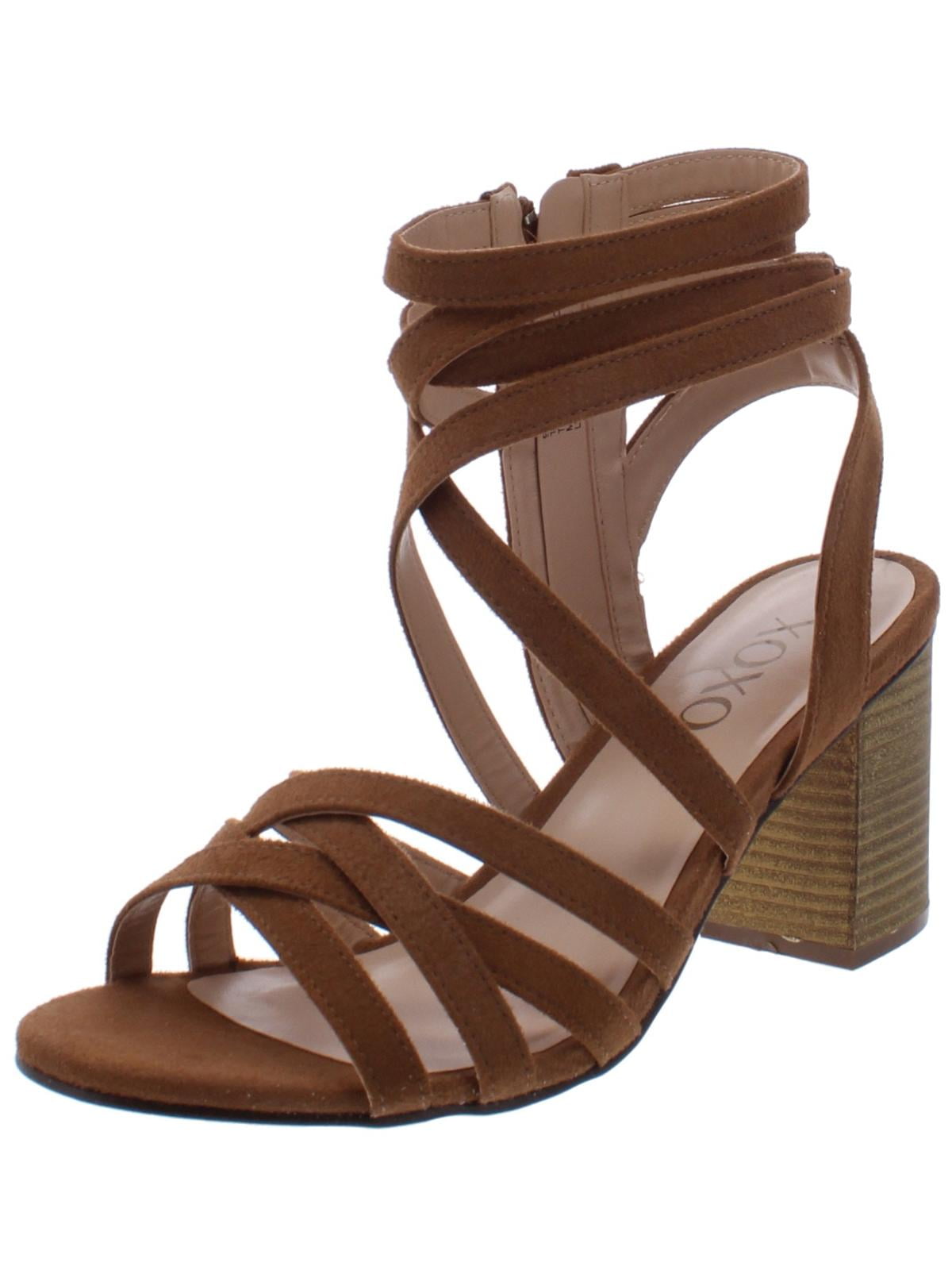 XOXO Women's Eden Strappy Block Heel Sandals - Walmart.com