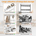 GIKPAL Modern Foyer Rack, 5 in 1 Entryway Bench with 17 Coat Hooks, 2 ... GIKPAL Modern Foyer Rack, 5 in 1 Entryway Bench with 17 Coat Hooks, 2 ...