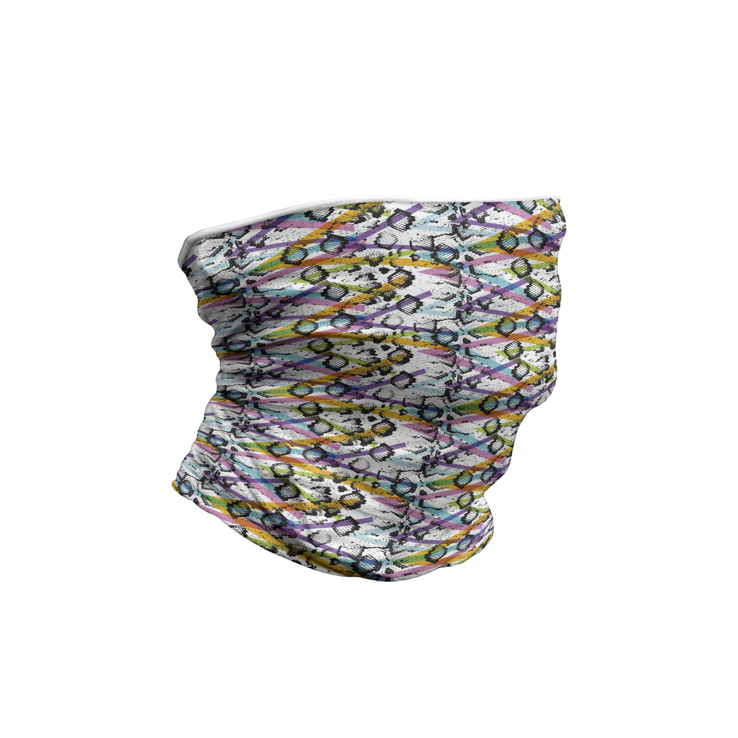 Animal Print Neck Gaiter, Snake Skin Colors, Unisex, Multicolor, by ...