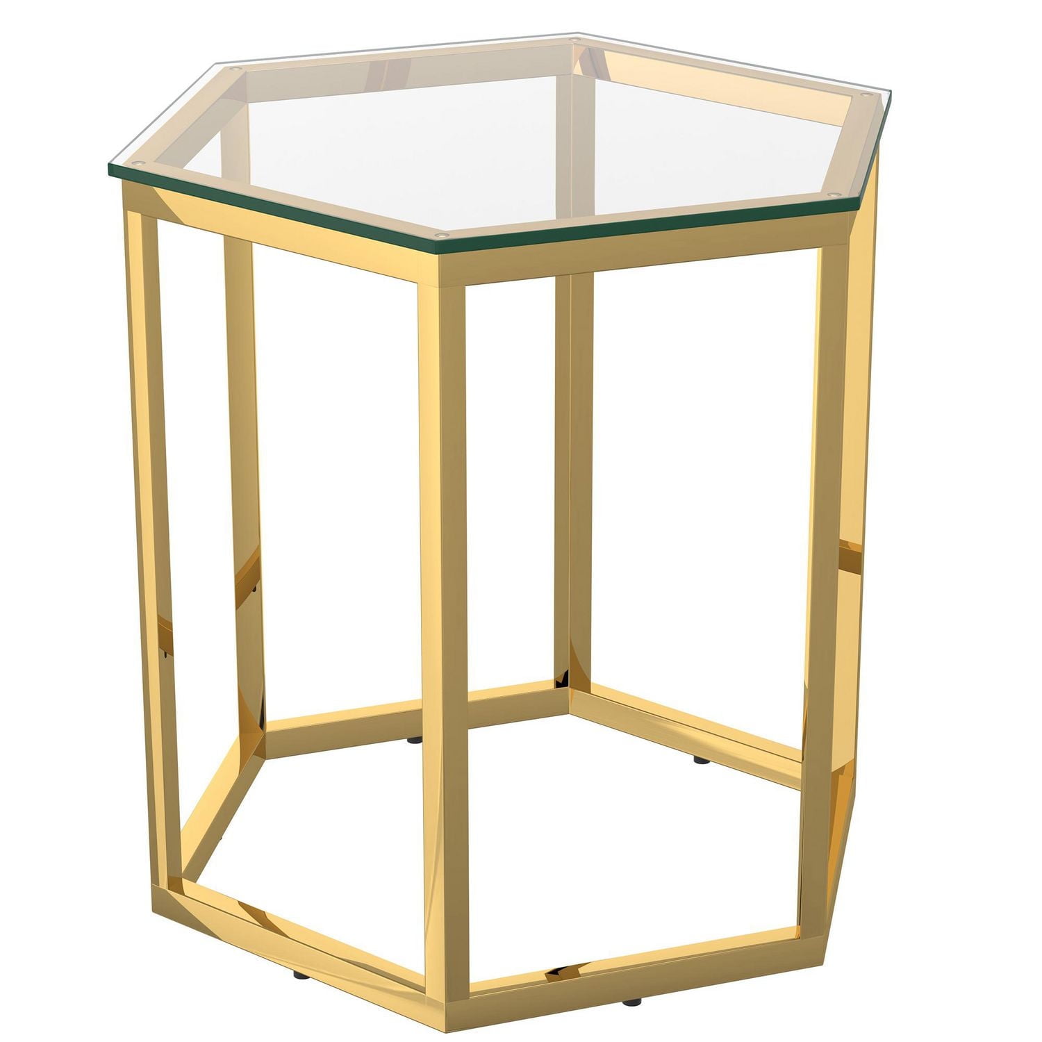 Contemporary Metal and Glass Accent Table - Gold - Walmart.ca