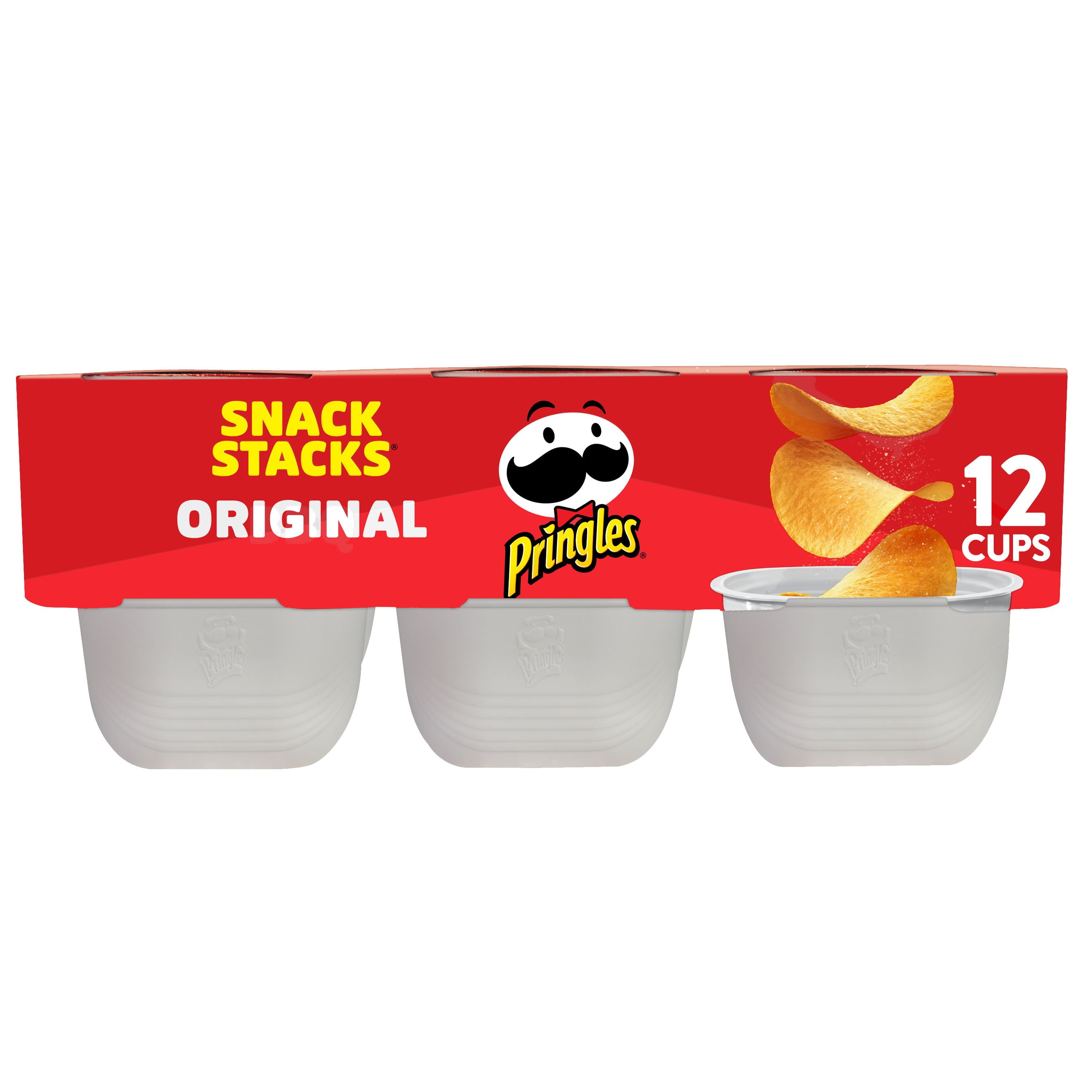 Pringles Potato Crisps Chips, Original, Snack Stacks, Lunch Food, 12ct ...