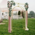 7.87ft Tall Double Arch Wedding Backdrop Stand, Gold Metal Open Arch ...