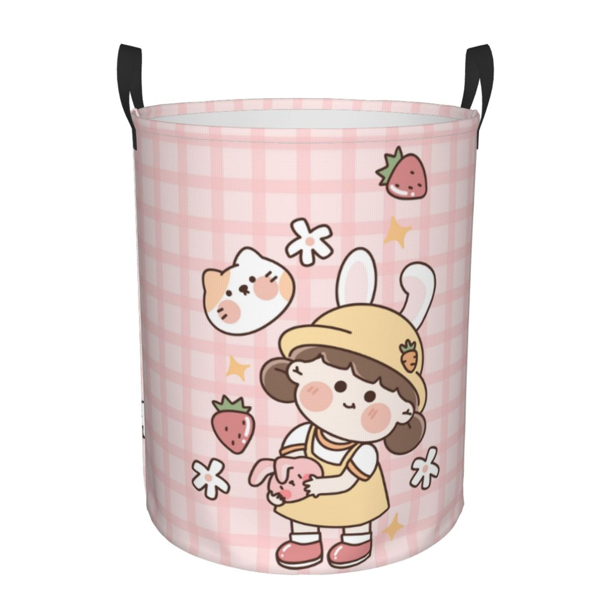 Cartoon Girl Cute Cat Laundry Basket Organizer Collapsible -Dirty ...