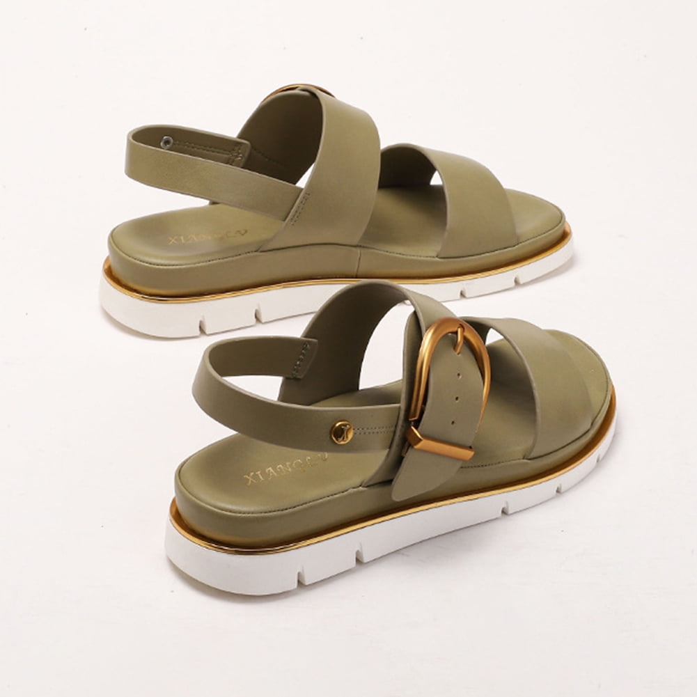 Sandalias planas de verano para mujer, con punta abierta y tiras al ...