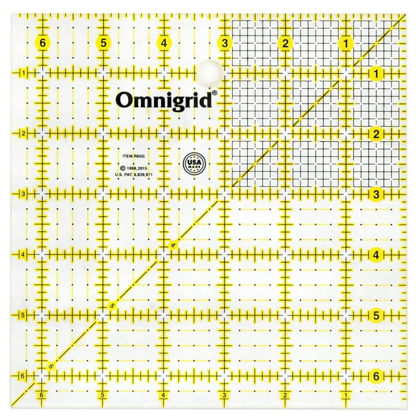 Omnigrid 6.5" Ruler with Grid, Square Quilter's Ruler - Walmart.com