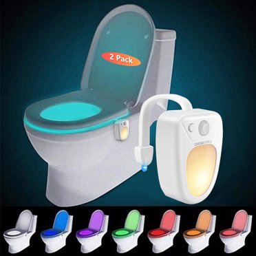 Toilet Night Light(2Pack), 9-Color Led Motion Activated Toilet Seat ...