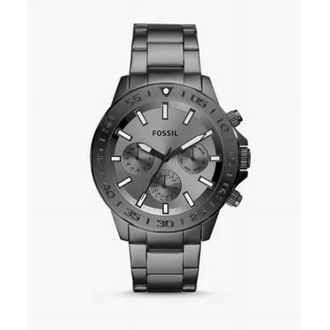 Fossil Machine Men's Three-Hand Day-Date, Black Stainless Steel Watch ...