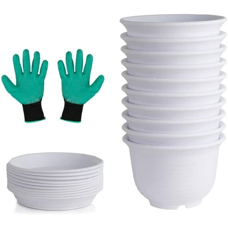 LZMY 12 Pack White Small Planter for Indoor Plants 6 inch Plant Pots ...
