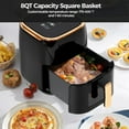 8QT Large Air Fryer Compact, 8 Preset Menus Airfryer, One-Touch Digital ...