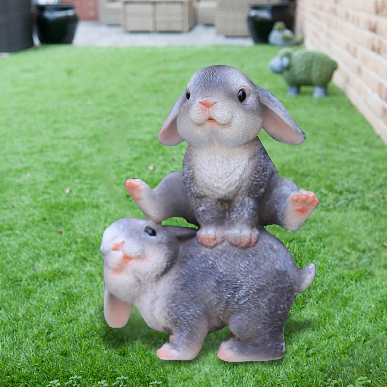 Garden Statue Bunny Figurines Decor Scene Layout Tabletop Photo Props ...
