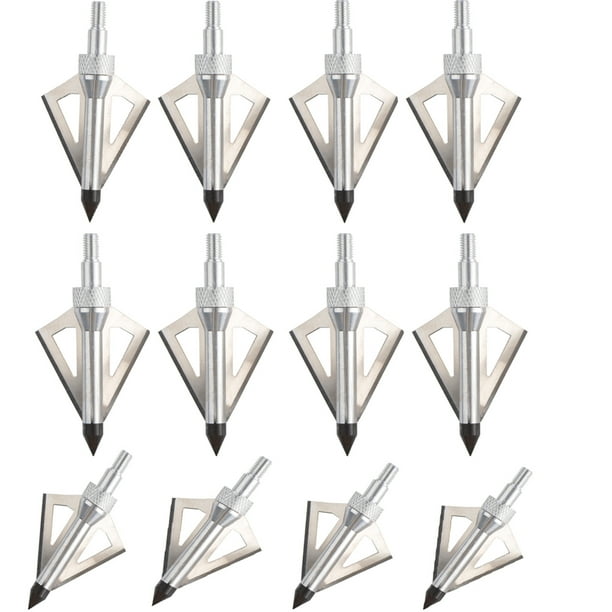 AMEYXGS 12 Piece Archery Accessories 3 Blades Wide Head Threaded Arrows ...