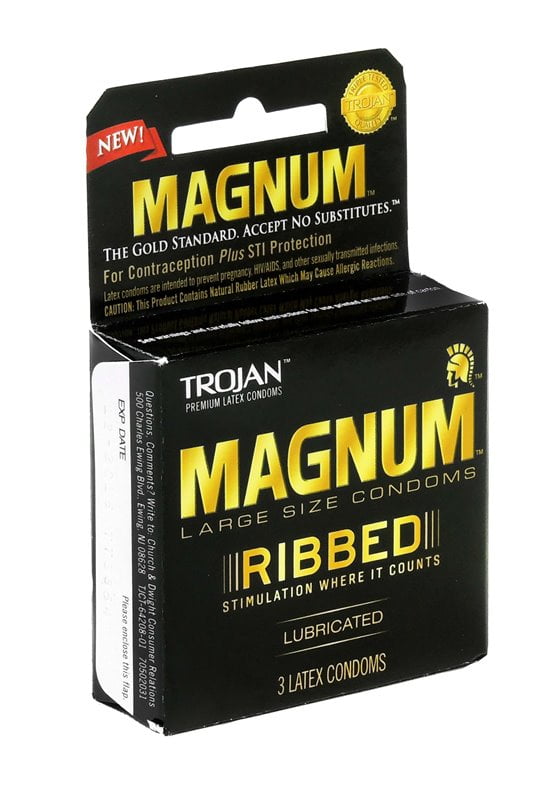 Product Of Trojan, Magnum Ribbed Lubricated, Count 6 (3Pk) - Birth ...