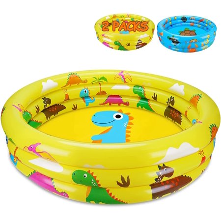 2 Packs Toddler Pools 47" Inflatable Baby Pool Dinosaur Sea Pool for ...