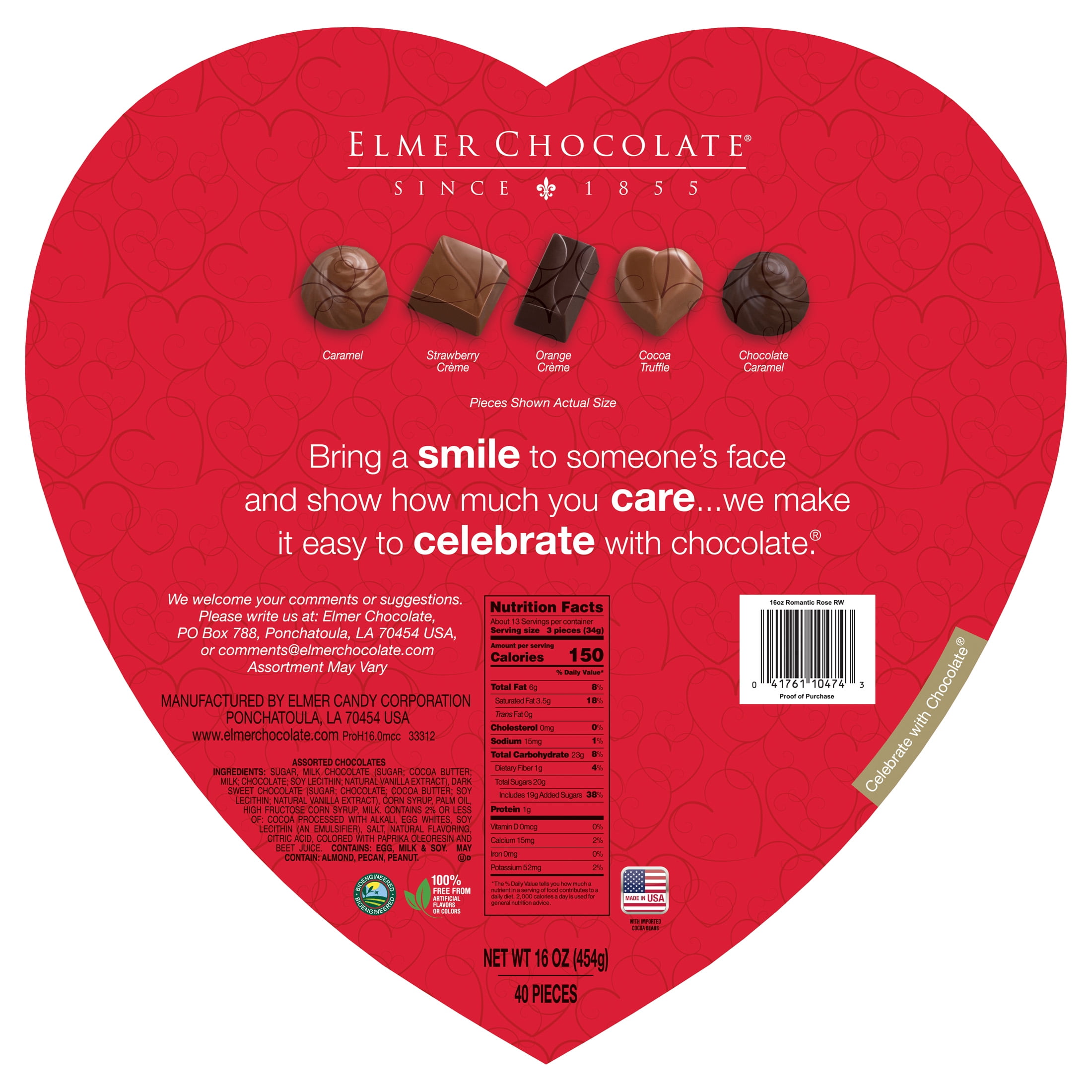 Buy Elmer's, 16oz Romantic Red Wrap Valentine Heart, 40 Pieces Assorted ...
