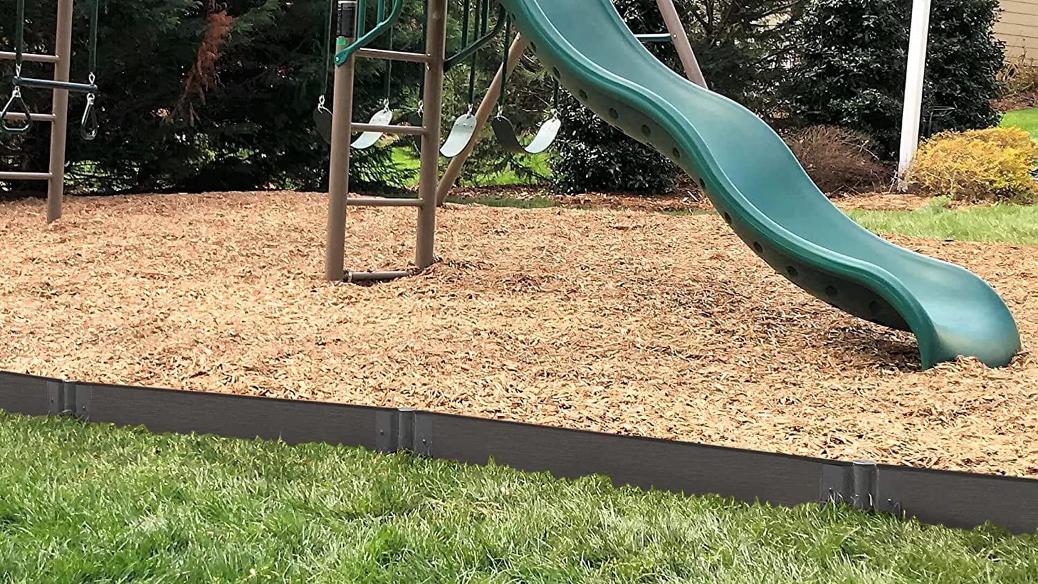 WEATHERED WOOD Straight Playground Border Kit 32' - 2" Profile ...