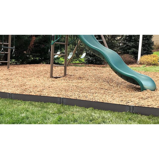 WEATHERED WOOD Straight Playground Border Kit 32' - 2" Profile ...