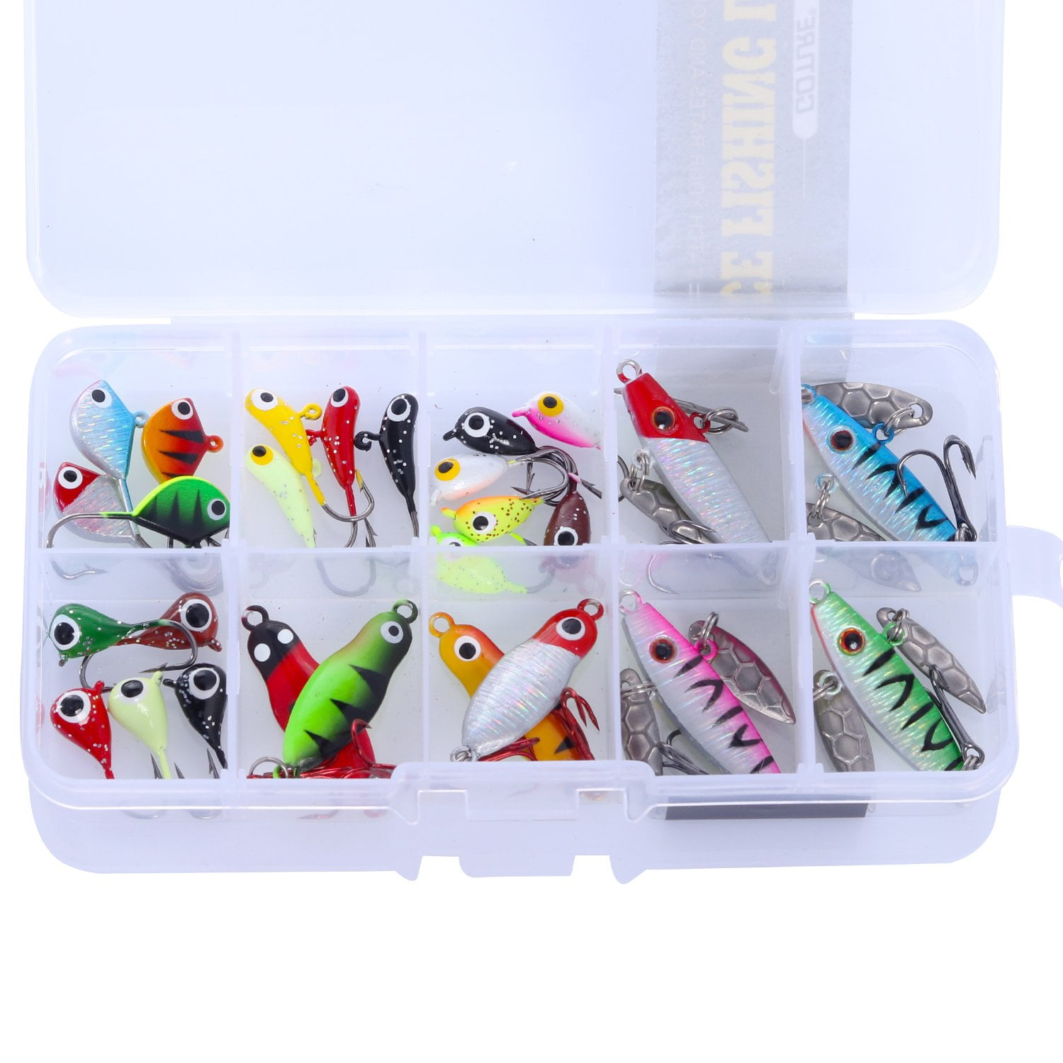 Goture Ice Fishing Jigs Tungsten Kit with Carbon Steel Hooks in Tackle ...