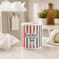 Baseball Mom Mug with Red Blue Stripes, Sports Mom Coffee Cup Gift ...