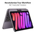 edaiser Swivel Keyboard Case Compatible with Apple iPad Mini 7th Gen ...