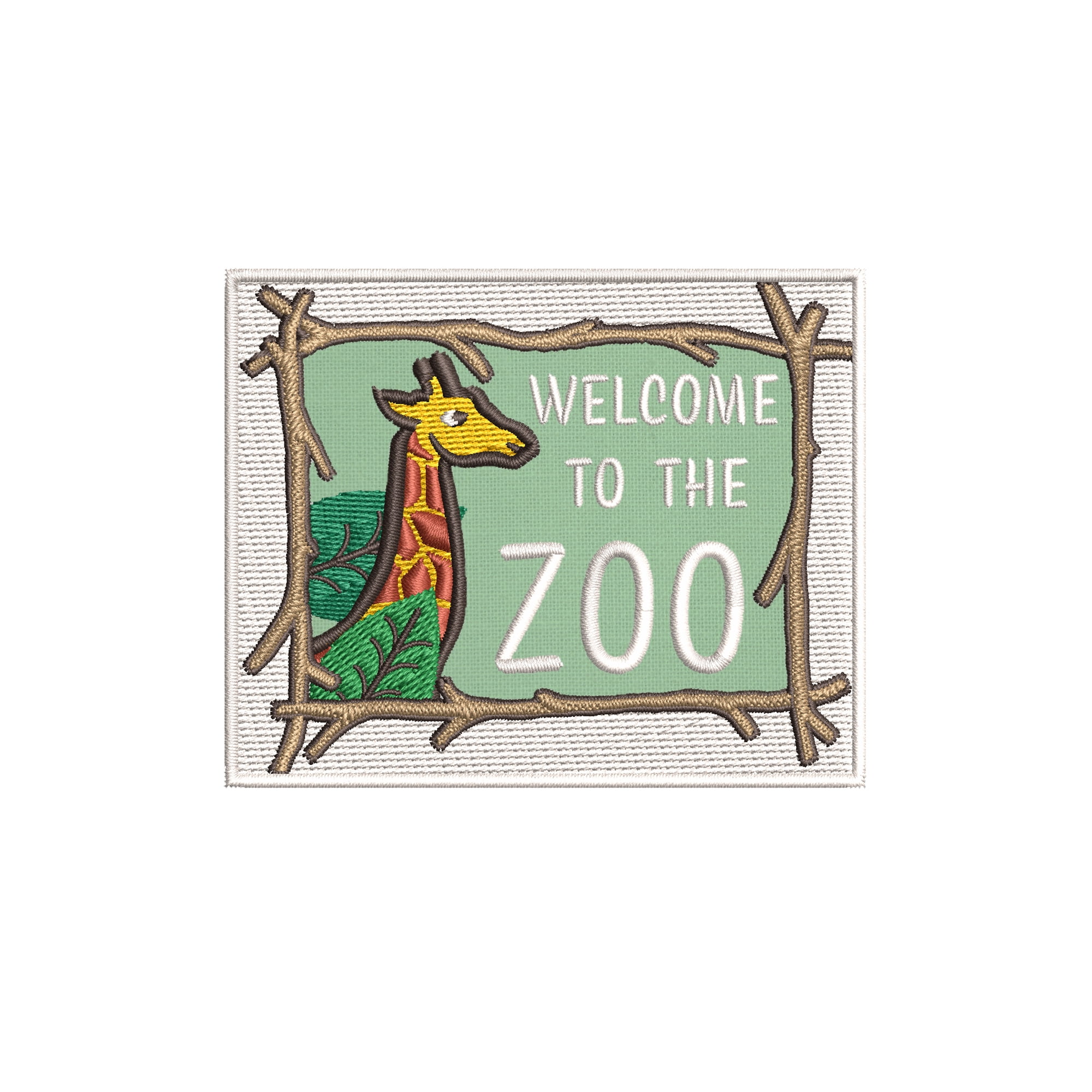 Welcome to the Zoo Giraffe Embroidered DIY Iron on or Sew-on Decorative ...