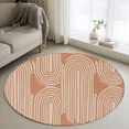 4ft Round Rug Line Texture Area Rugs for Living Room Bedroom Washable ...