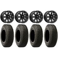 MSA Milled Boxer 16" UTV Wheels 34" MotoBoss Tires Polaris RZR XP 1000 ...