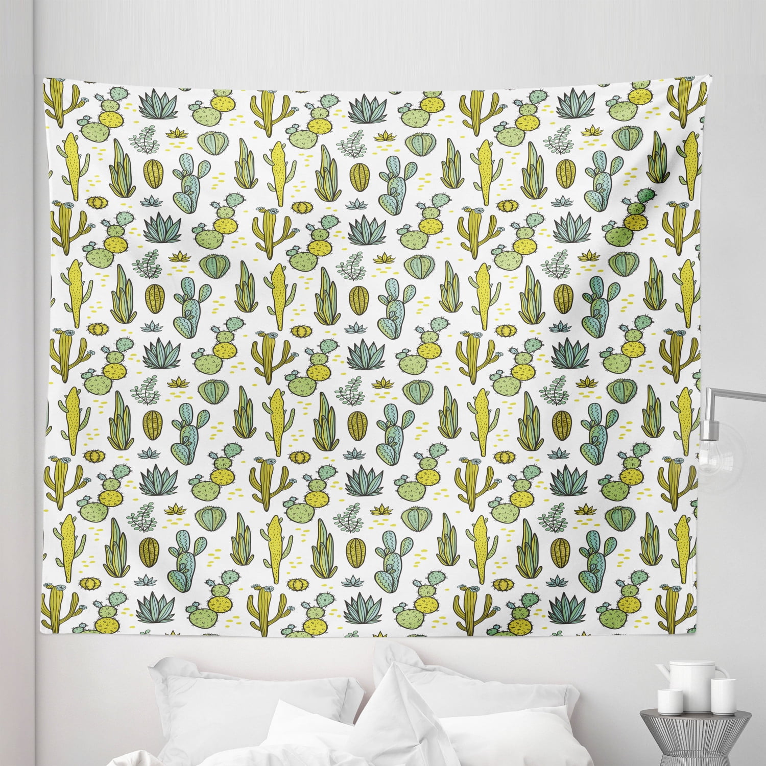 Cactus Tapestry, Hand Draw Foliage Pattern Botanical Inspired Floral ...