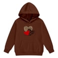 Girls Hooded Tracksuit With Leopard Print And Heart Design Fleece ...