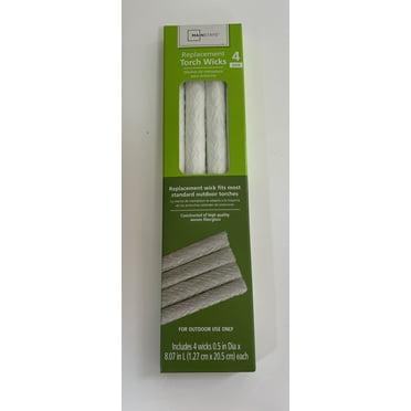 TIKI Brand 2-Pack 9 inch Replacement Fiberglass Torch Wicks White ...