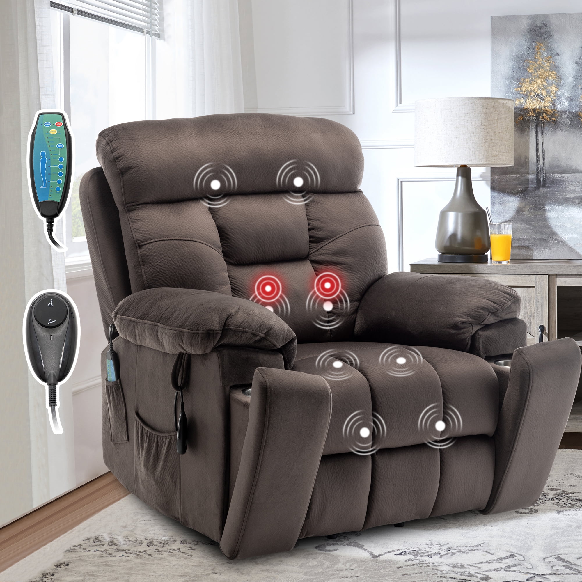 uhomepro Oversized Massage Recliner Chair with Heat, Large Electric ...