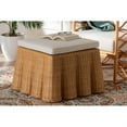 Bali & Pari Bohemian Honey Scallop Rattan Ottoman, Metal Furniture ...
