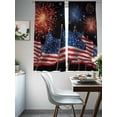 American Flag Sheer Curtains for Living Room Bedroom Fireworks Red Blue ...