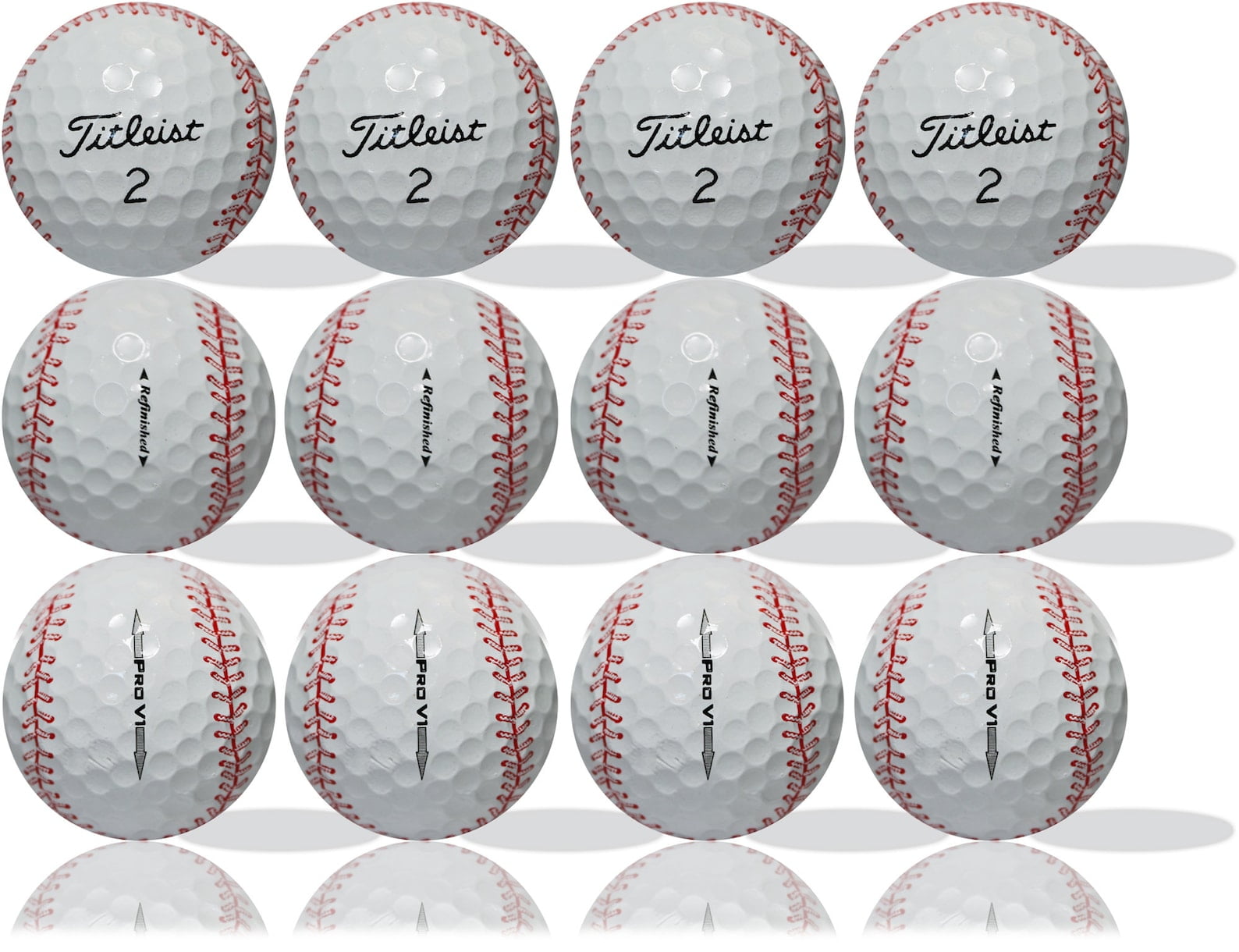 Baseball ProV1 Golf Balls Refinished 12 Pack - Walmart.com